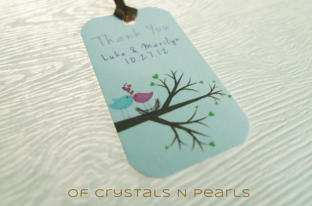 24 Love Birds Customised Gift Tags - Wedding Favor Tags - Thank You ...