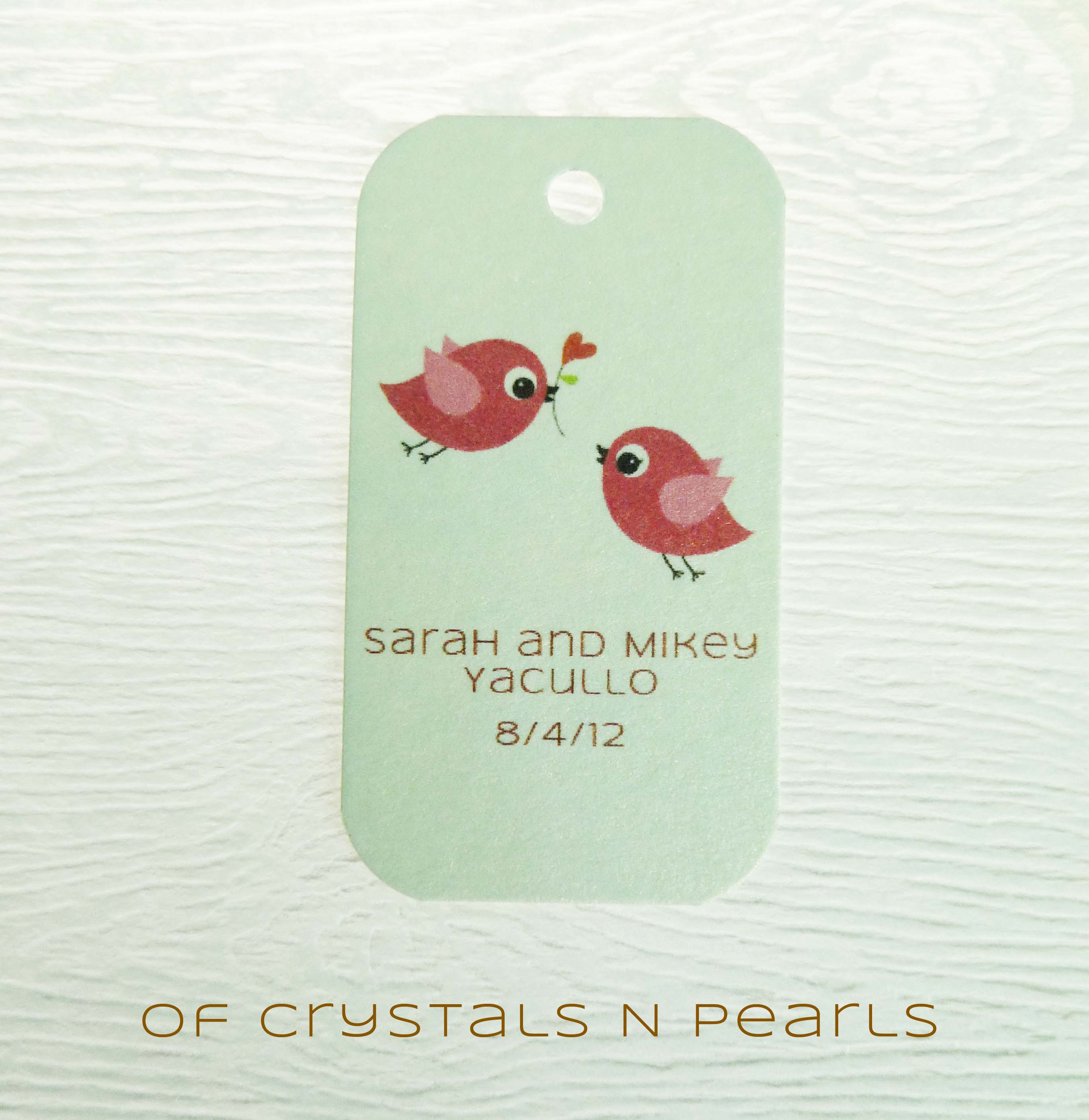 24 Love Birds Customised Gift Tags - Wedding Favor Tags - Thank You ...