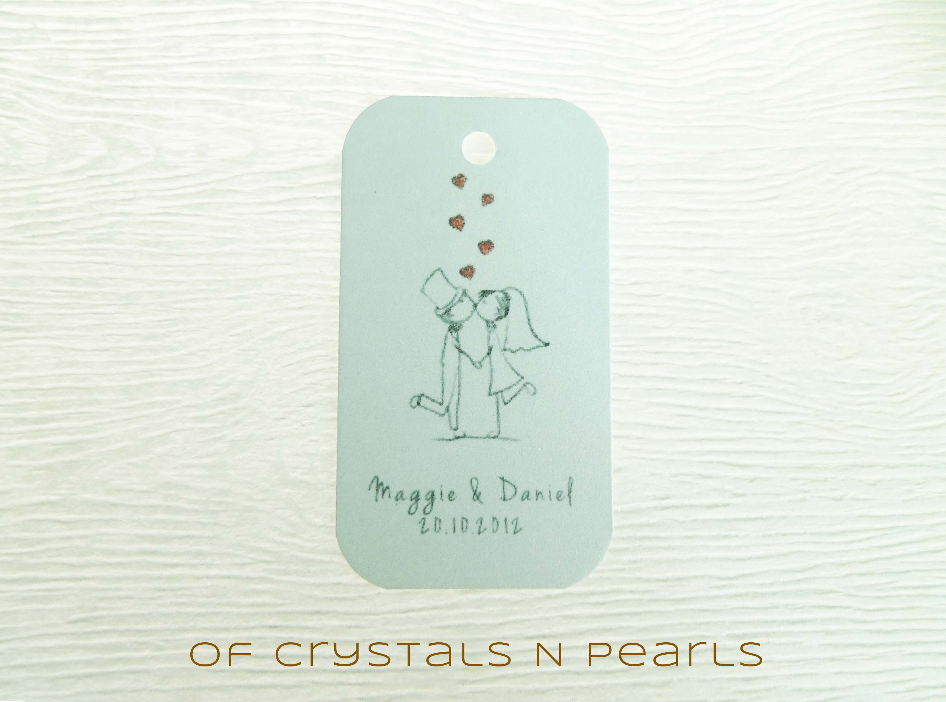 24 Kissing Couple Customised Gift Tags - Wedding Favor Tags - Thank You ...